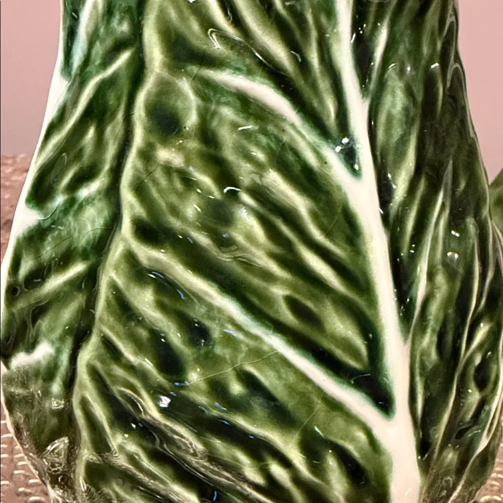 Olfaire | Dining | Olfaire Majolica Cabbage Leaf Pitcher Made In ...